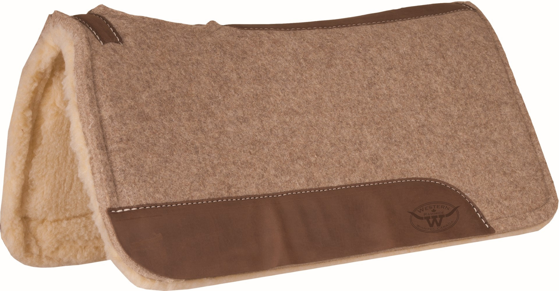 Mustang Tan Wool Contoured Pad with Fleece Bottom | Saddles Canada