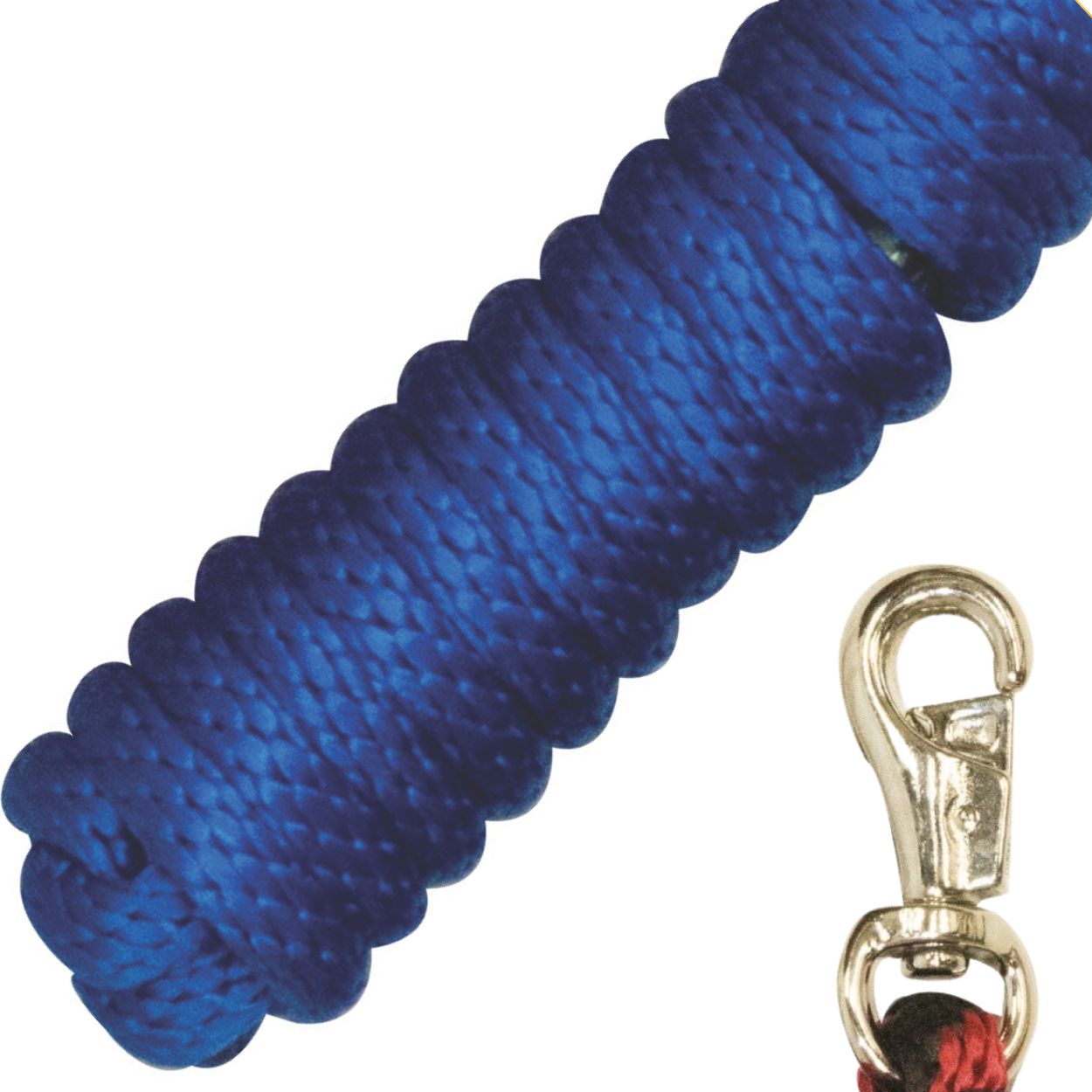 Western Rawhide Nickel Plated Snap Lead, Blue | Saddles Canada