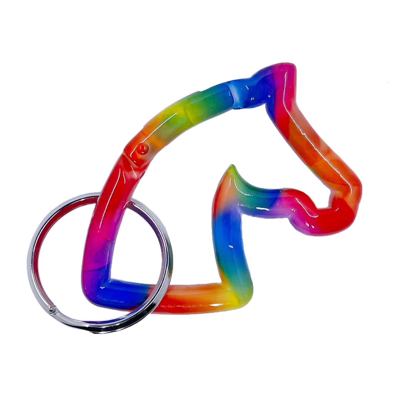 Horse Head Carabiner Keychain, Rainbow | Saddles Canada